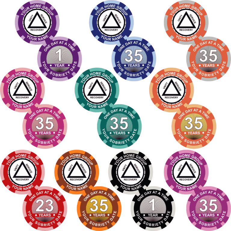 Sobriety Chips (Years) – Chipmunk AA Sobriety Coins