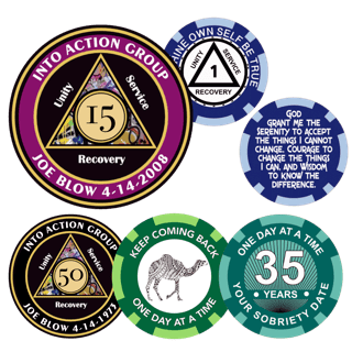 Sobriety Chips (Years) – Chipmunk AA Sobriety Coins